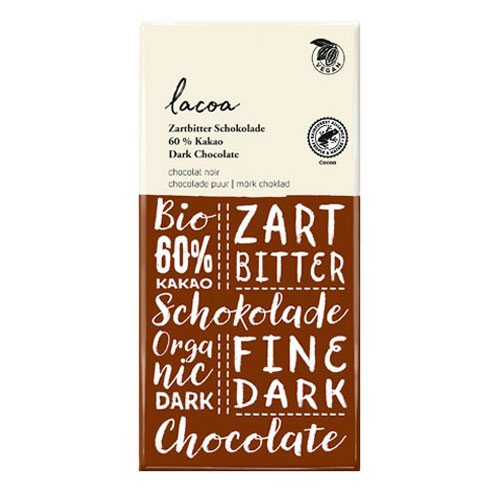 Laktosefri mørk chokolade | Køb online | Lacoa - Øko - Vegansk